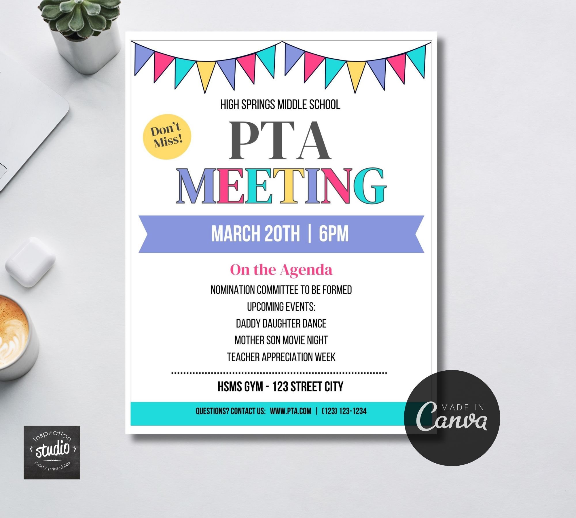 Meeting Announcement Flyer Template Corporate Business Conference