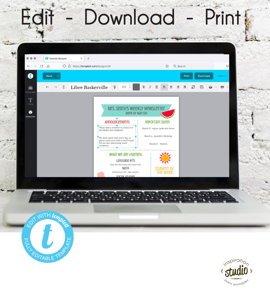 Editable Weekly Teacher Newsletter Template Summer Theme - Etsy