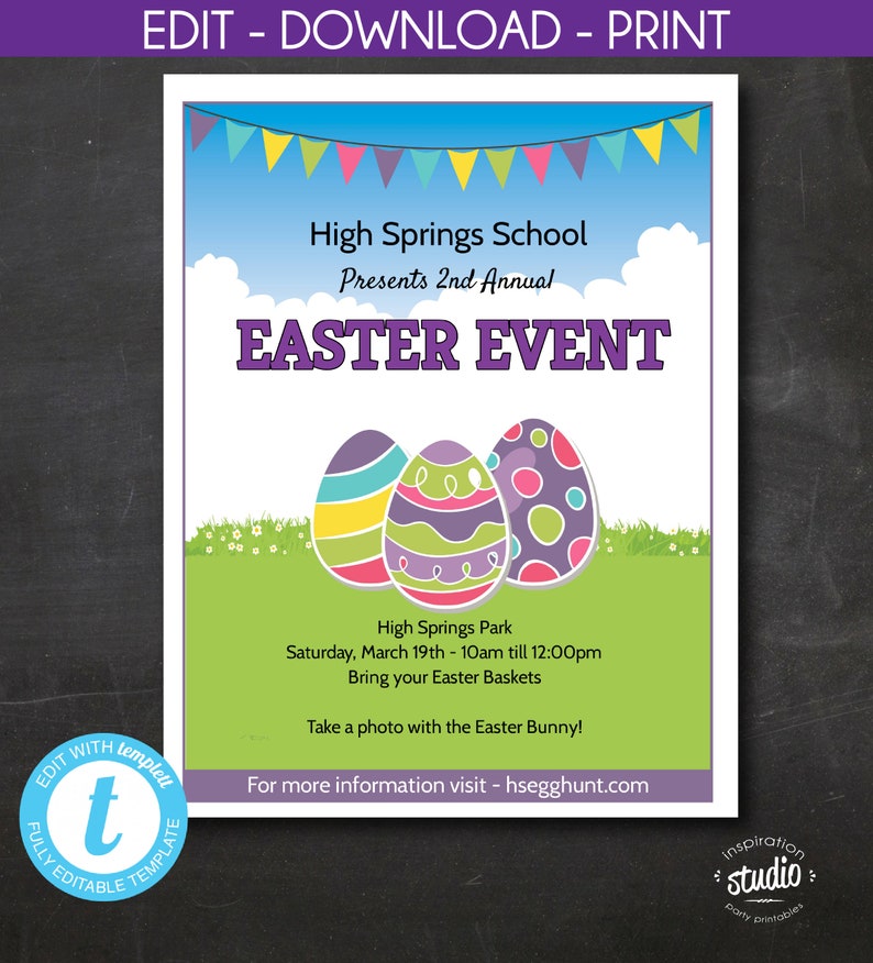 Easter Event Flyer School or Church or Any Organization - Etsy