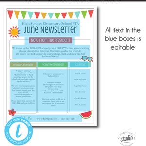 School Newsletter Template | PTA, PTO, PTSA, Teacher Newsletter ...