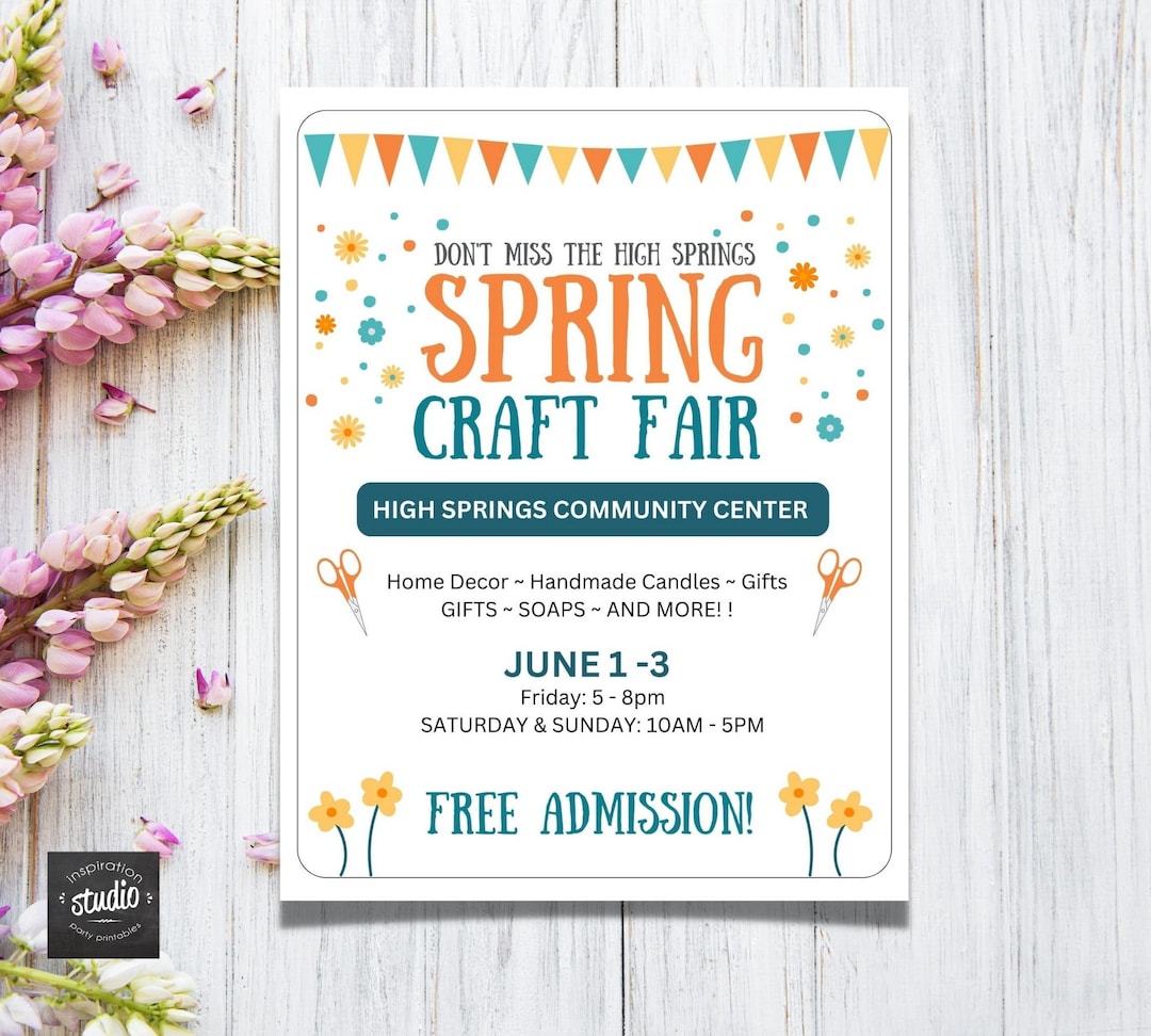 Customizable Spring Craft Fair Flyer Template | It Can Be Used for ...