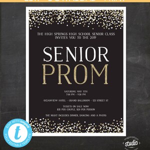 Senior Prom Flyer, Tickets and Poster Template | Junior Prom | School ...
