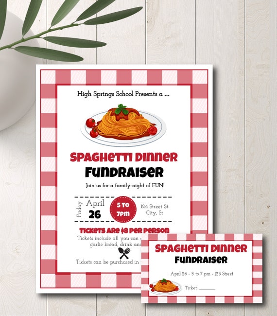 Spaghetti Dinner Fundraiser Flyer Template