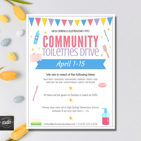 Toiletry Drive Flyer - Etsy
