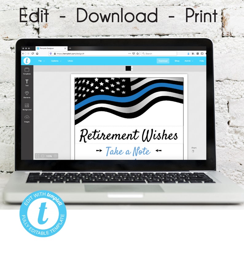 Police Retirement Wishes Sign and Note Card Template Best - Etsy