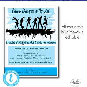 Dance Studio Open House Flyer Template, Dance Studio Flyer, Ballet ...
