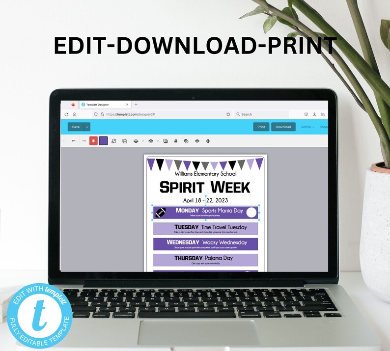 School Spirit Week Flyer Template School Spirit Week - Etsy