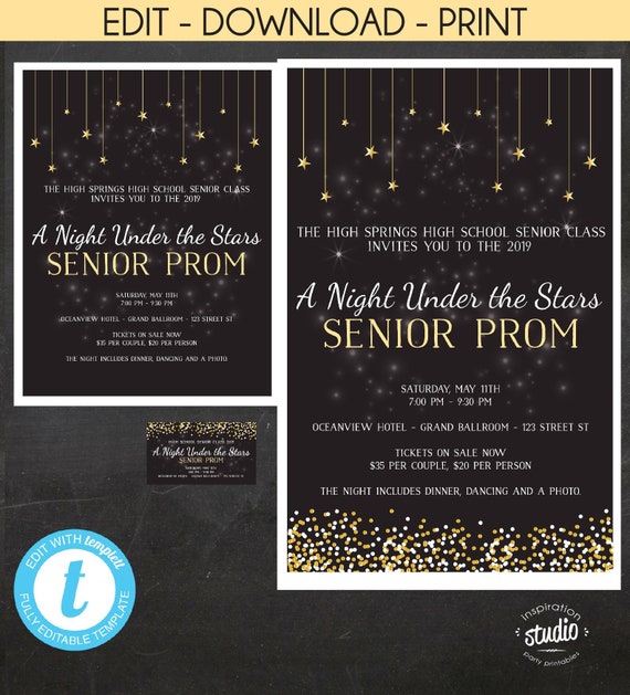 An Night Under the Stars Prom, Senior Prom, Junior Prom, Template ...