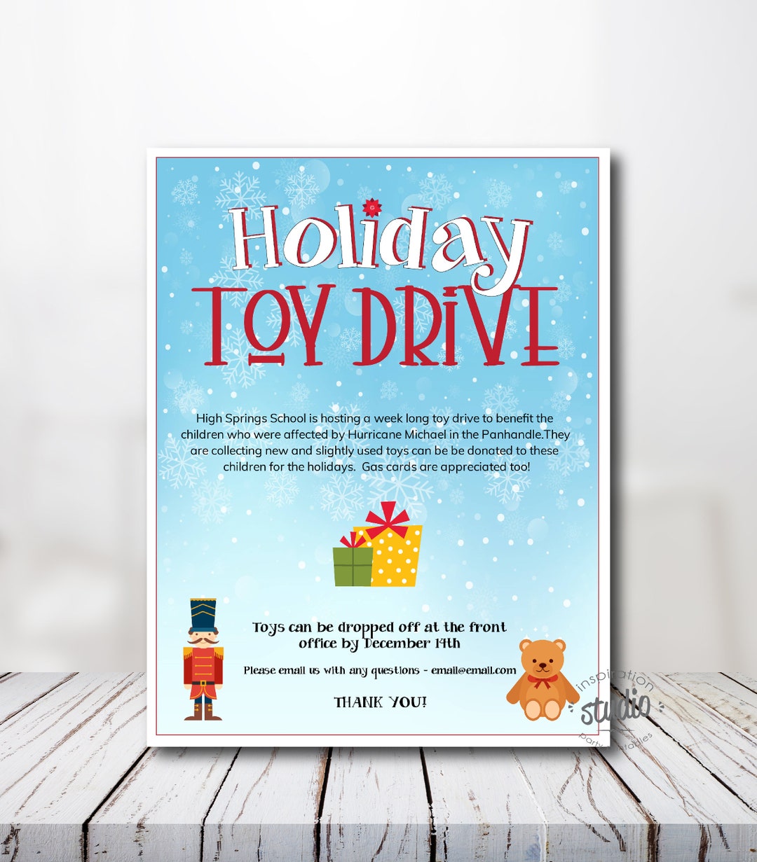 Holiday Toy Drive Event Flyer Template, Christmas Flyer, Holiday Flyer ...