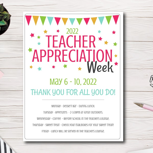 Teacher Appreciation Gift Flyer - Etsy