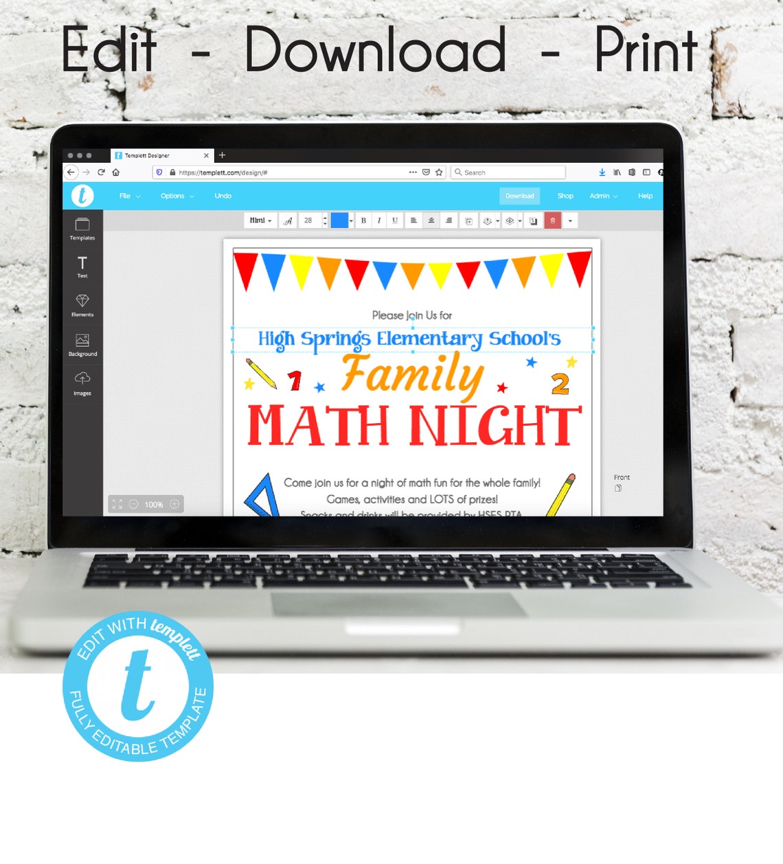 Family Math Night Event Flyer Template School Math Night - Etsy