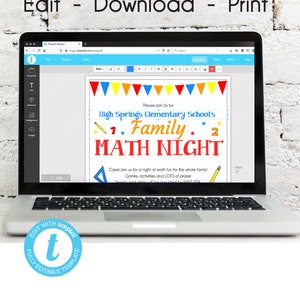 Family Math Night Event Flyer Template, School Math Night Flyer ...