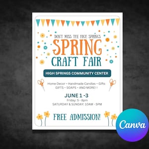 Customizable Spring Craft Fair Flyer Template | It Can Be Used for ...