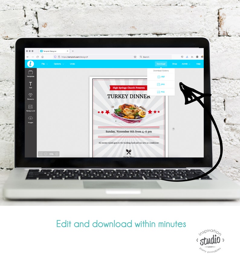 Turkey Dinner Fundraiser Flyer Template Turkey Night PTA - Etsy