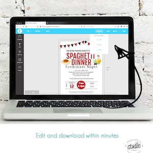 Spaghetti Dinner Fundraiser Flyer and Tickets Template, Pasta Dinner ...