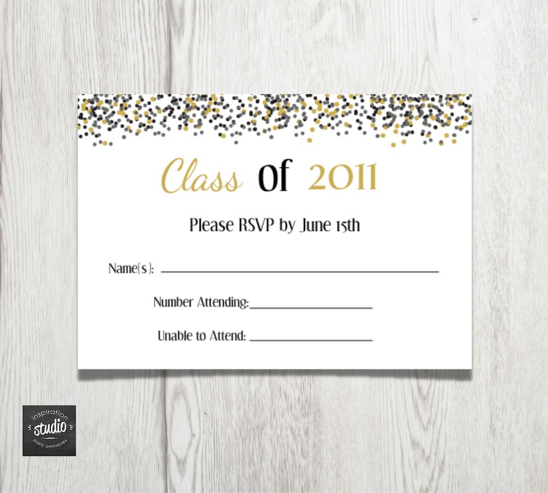 High School Reunion Response Card Template, Pick Your Colors College ...