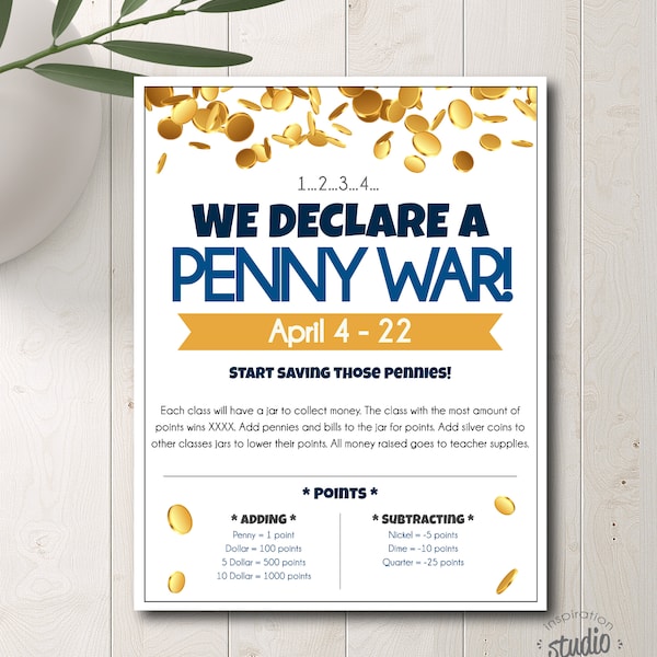Penny Wars Flyer - Etsy