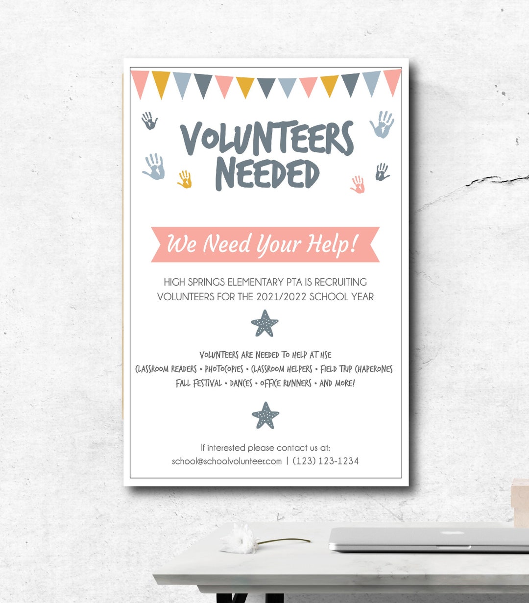 Volunteers Needed Poster Template, Back to School Poster, Volunteer ...