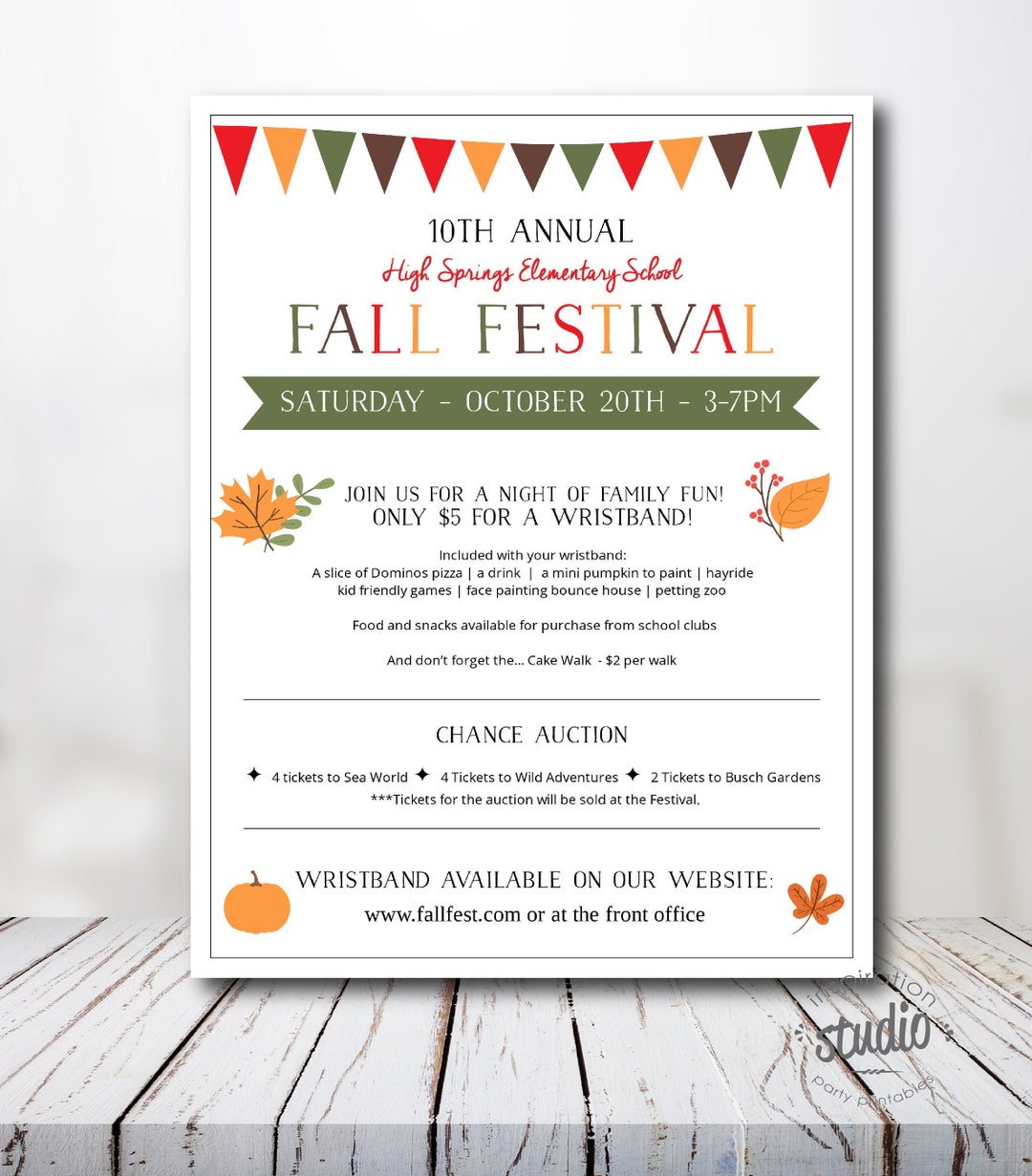 Fall Festival Flyer Template, Instant Download, School, Church, PTA ...