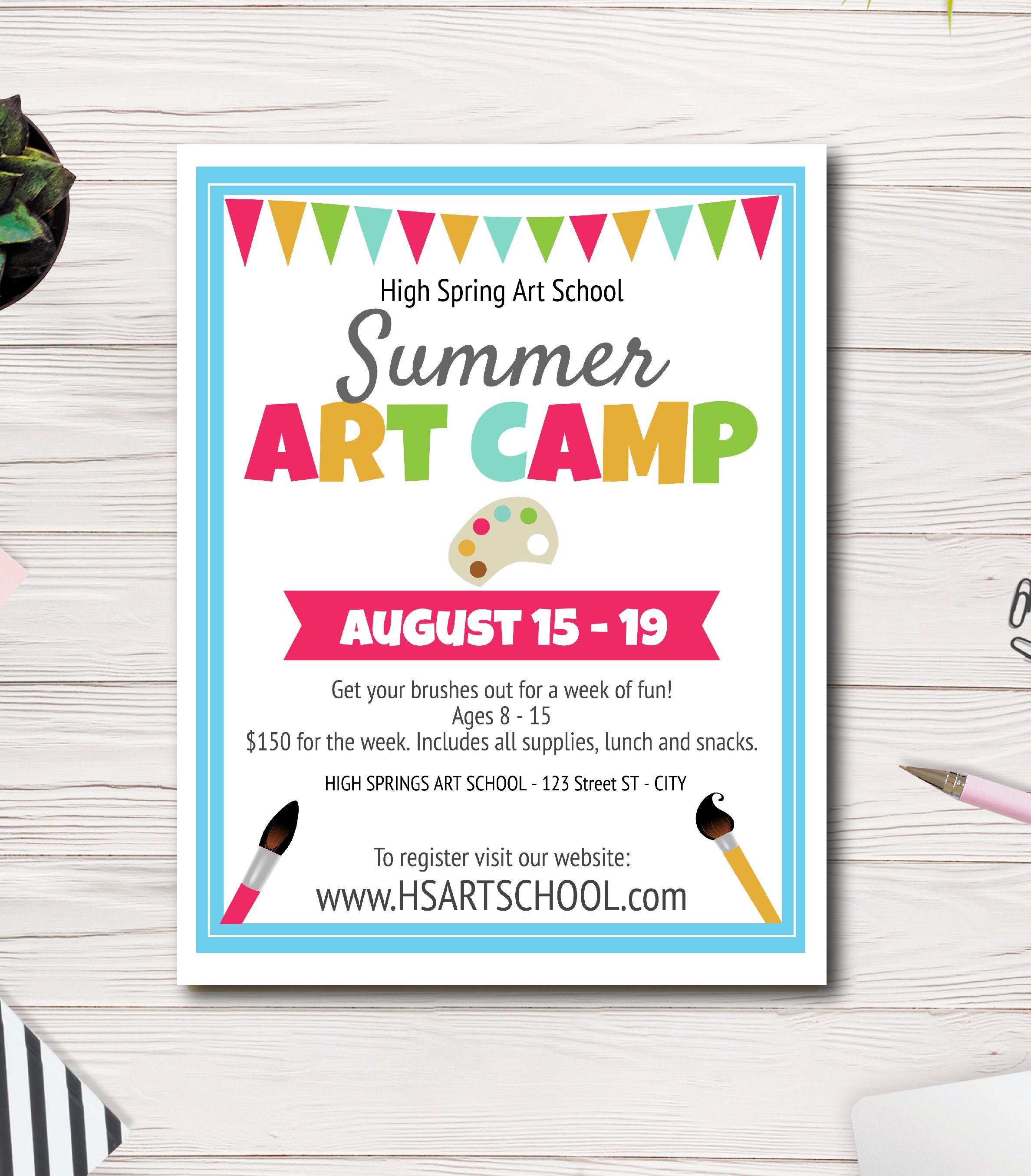Summer Art Camp Flyer Template