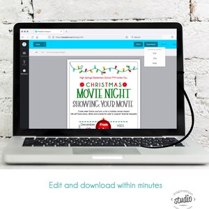 Christmas Movie Night Flyer Template, Movie Night, Family Movie Night ...