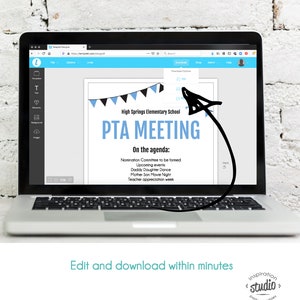 Meeting Announcement Flyer, Easy to Use Template, Edit Yourself, Great ...