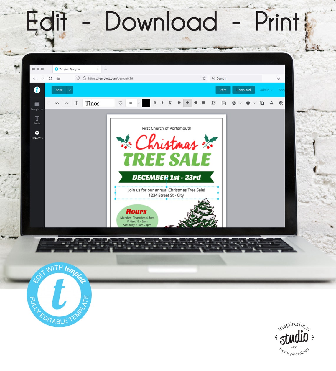 Christmas Tree Sale Flyer Template School Church PTA PTO - Etsy