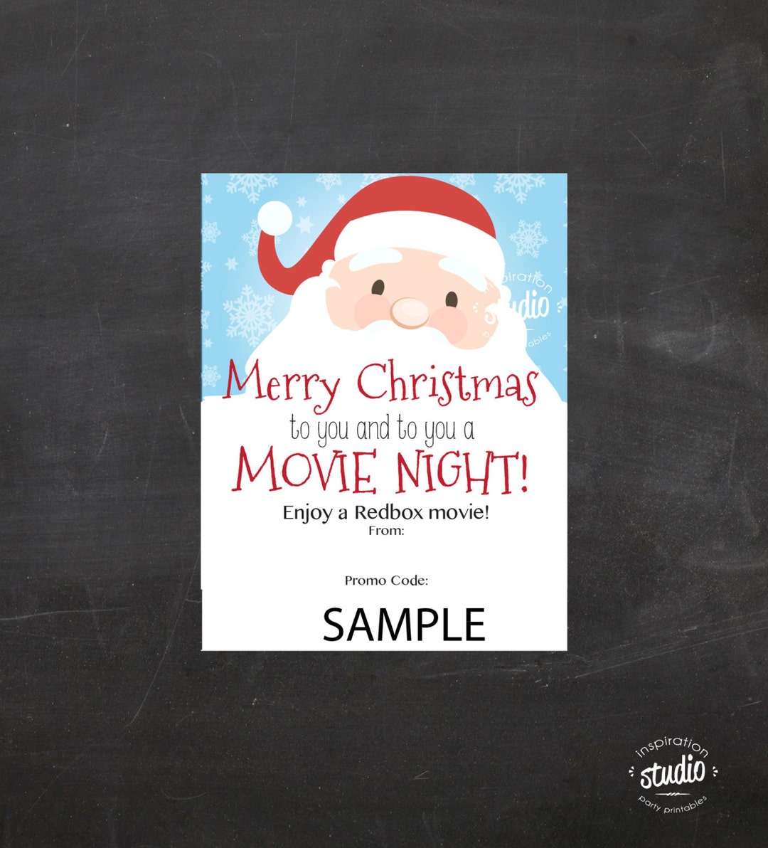 Christmas Redbox Movie Printable Use It to Gift Promo Codes Movie Night ...