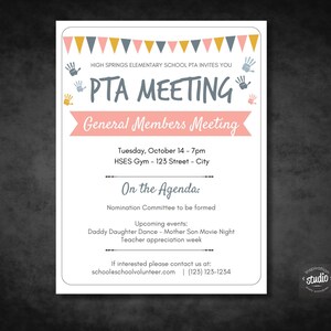 Editable Meeting Announcement Flyer | Easy to Use Canva Template | Edit ...