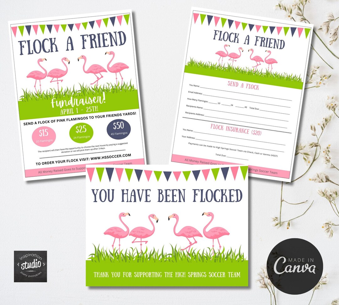 Flock My Yard Fundraiser Flyer, Order Form and Yard Sign Templates ...