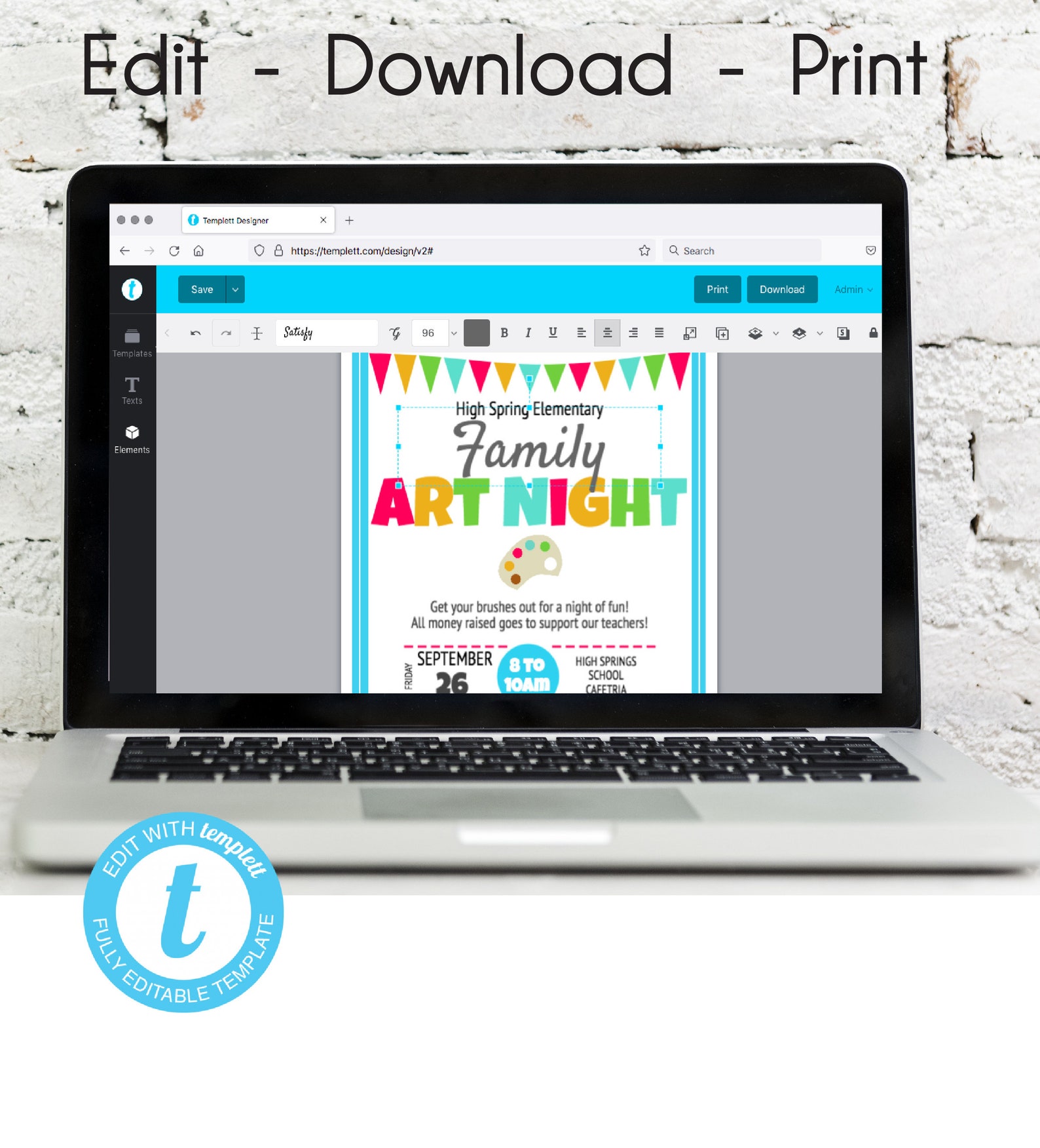 Family Art Night Event Flyer Template, Painting Night Fundraiser Flyer ...