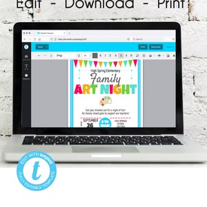 Family Art Night Event Flyer Template, Painting Night Fundraiser Flyer ...