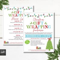 EDITABLE Christmas Gift Wrap Fundraiser Flyer | Gift Wrap Fundraiser ...