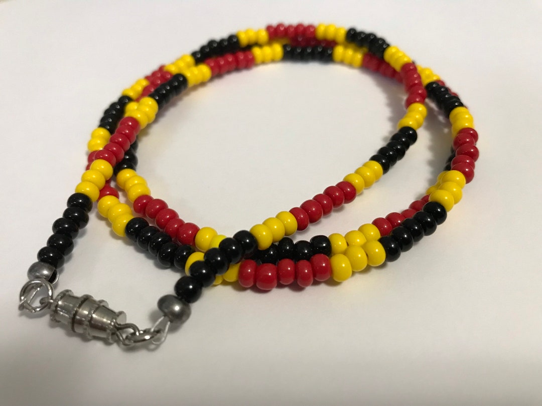 Coral Snake Beaded Necklace: Czechoslovakian Beads, Silver Clasp - Etsy