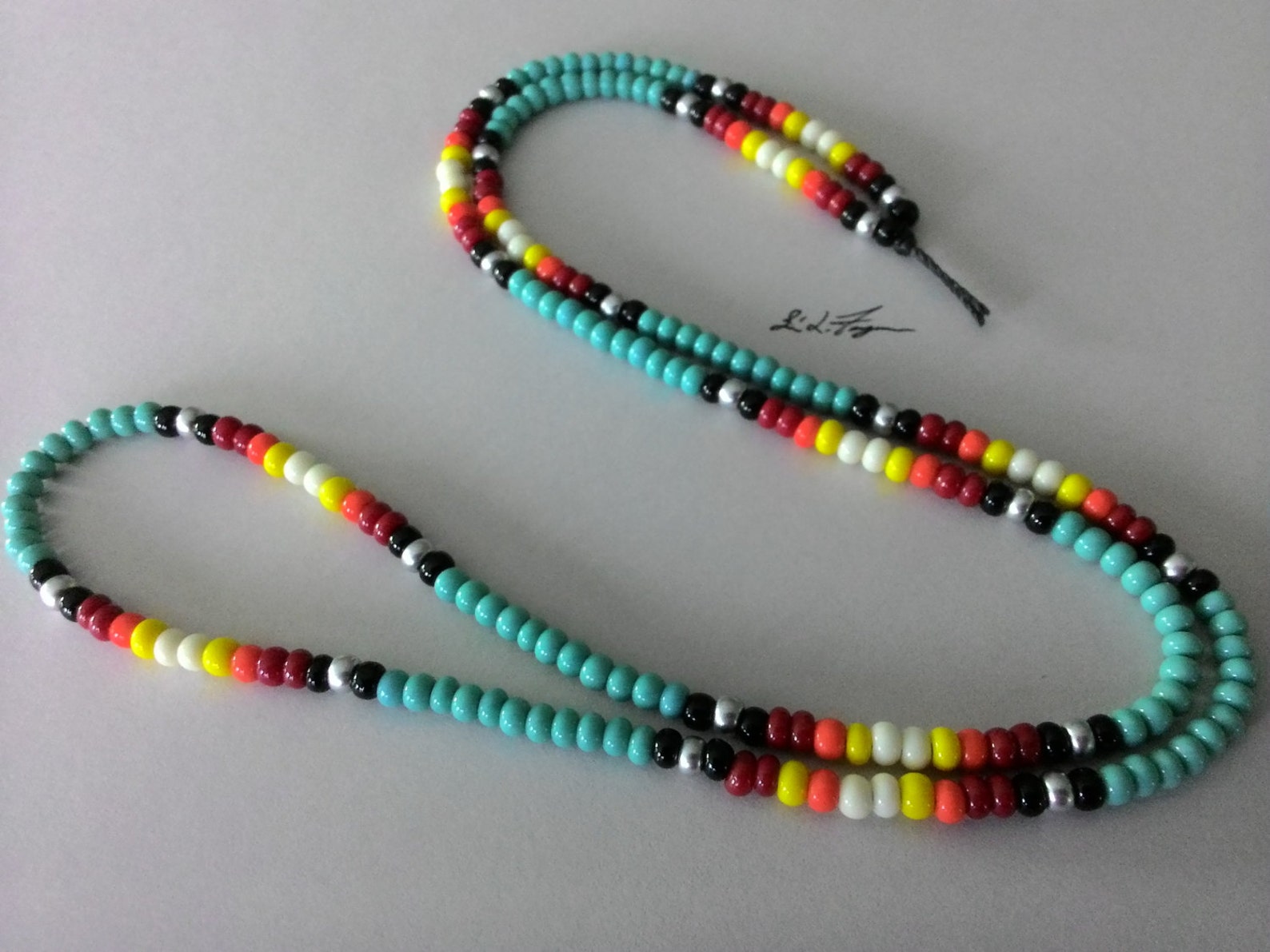 California Special Vintage Seafoam Green Burst Bead Necklace/hippie ...
