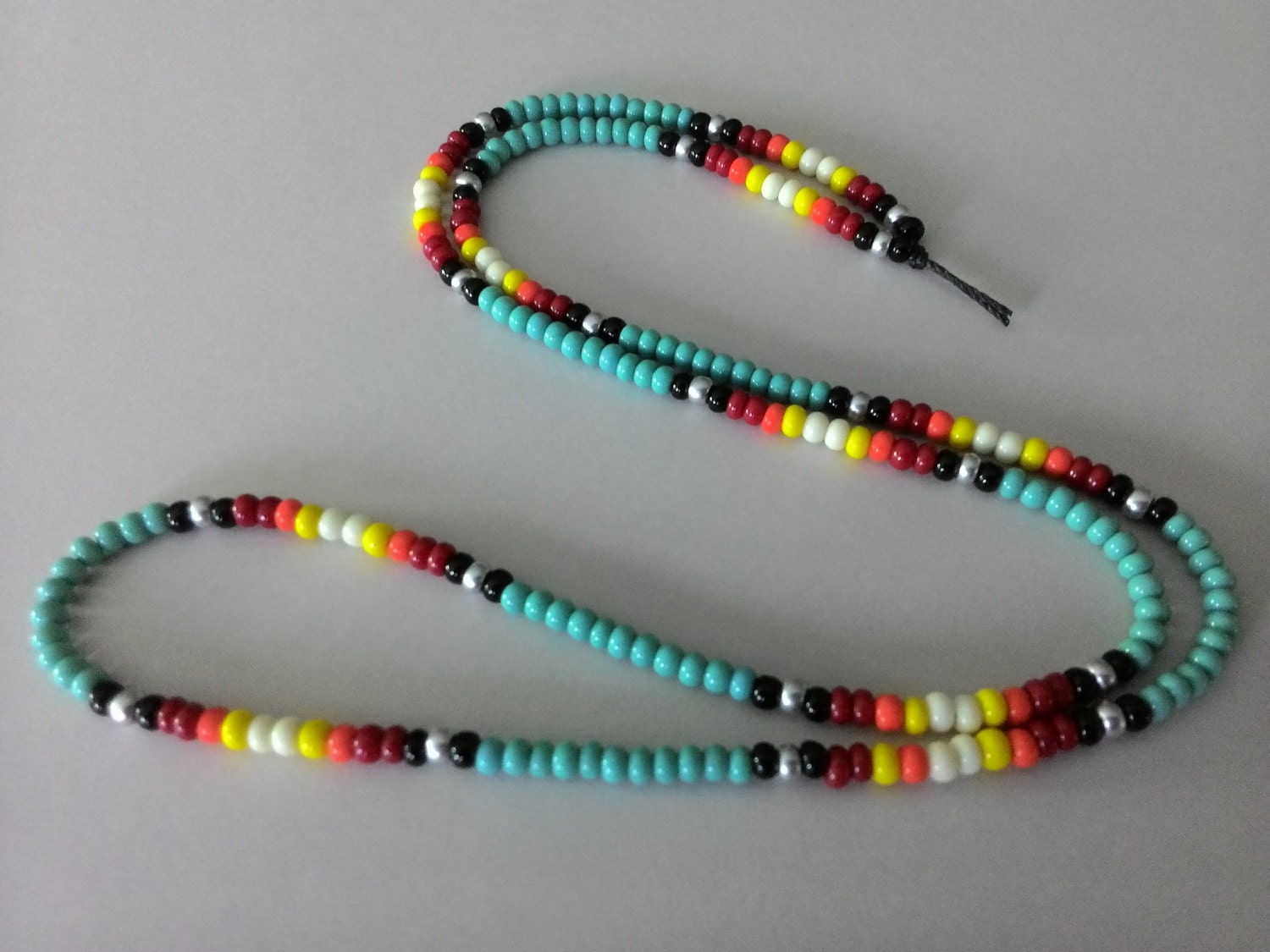 California Special Vintage Seafoam Green Burst Bead Necklace/hippie ...