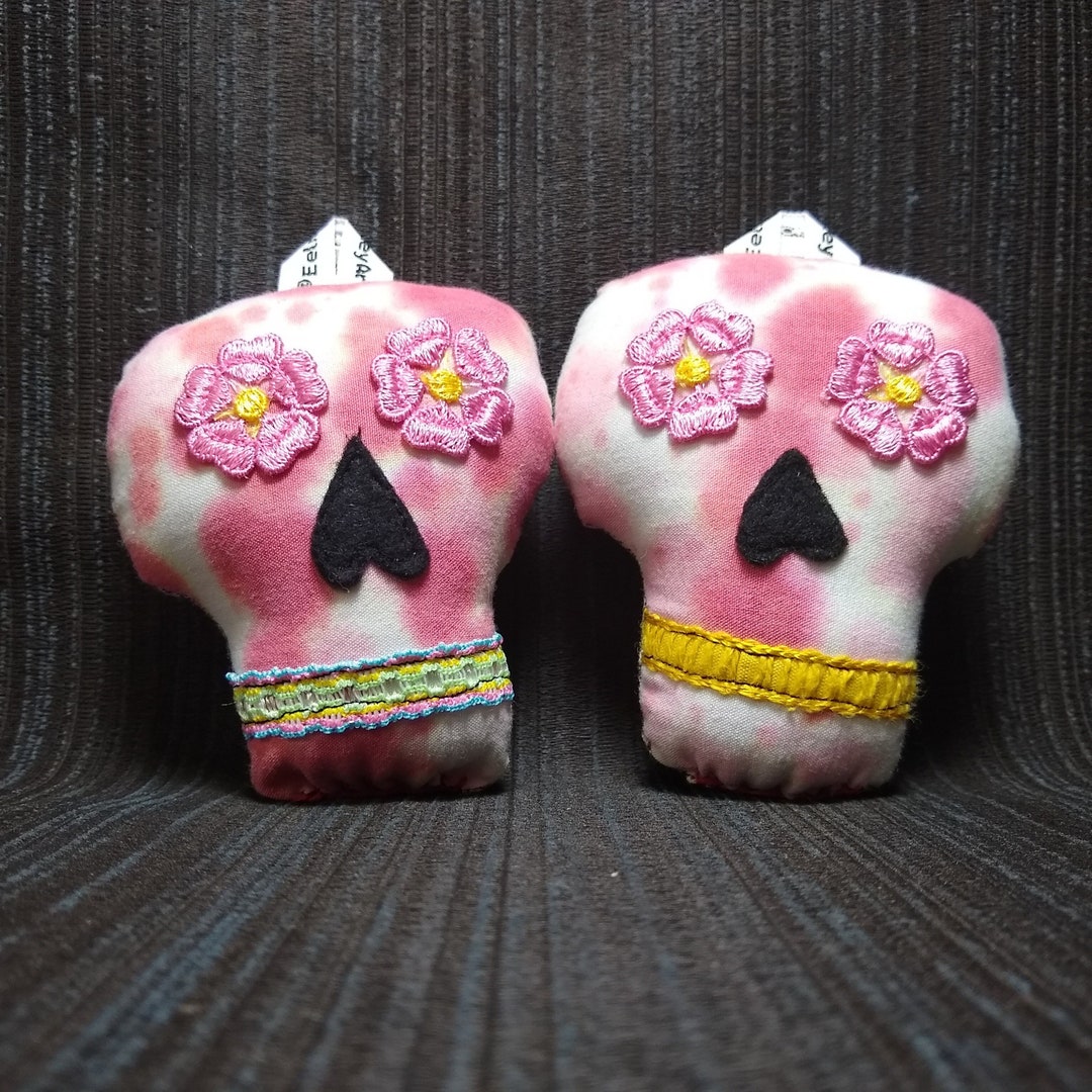 Plush Sugar Skull Ornament Set - Etsy