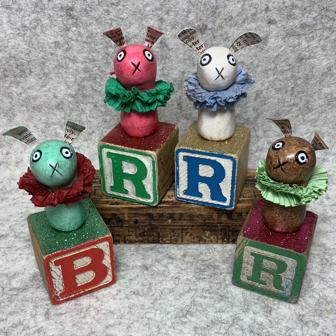 Stumpy Bunny Toy Blocks - Etsy