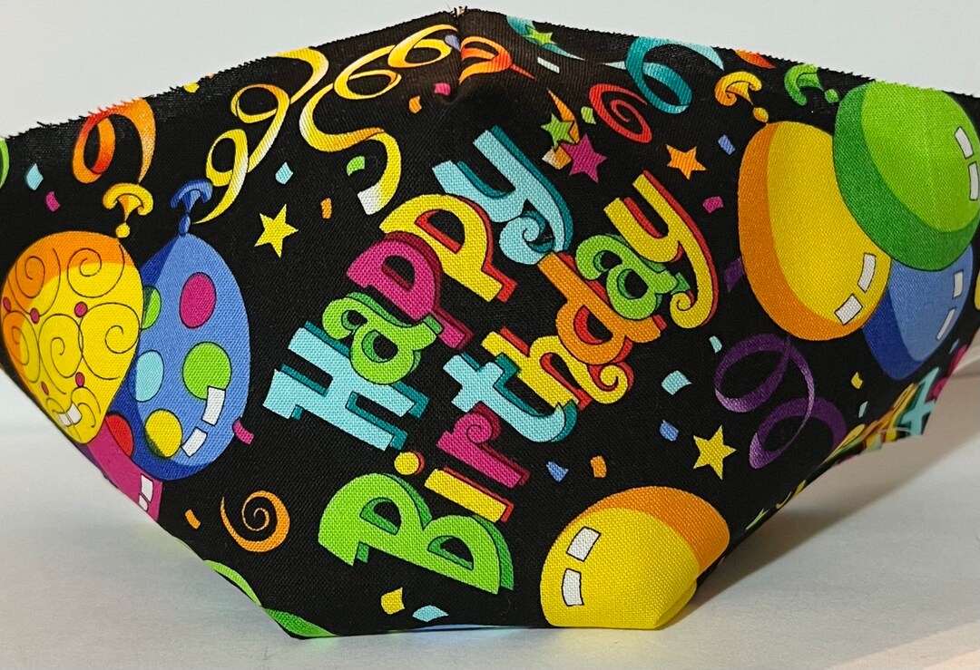 Happy Birthday Face Mask - Etsy