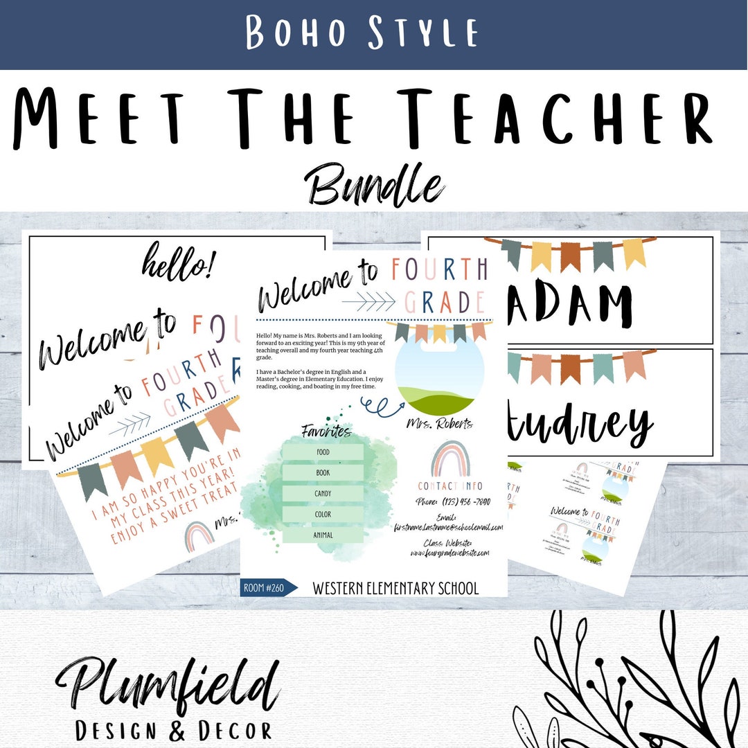 Meet the Teacher Bundle | 5 Sets of Back to School Templates | Welcome ...