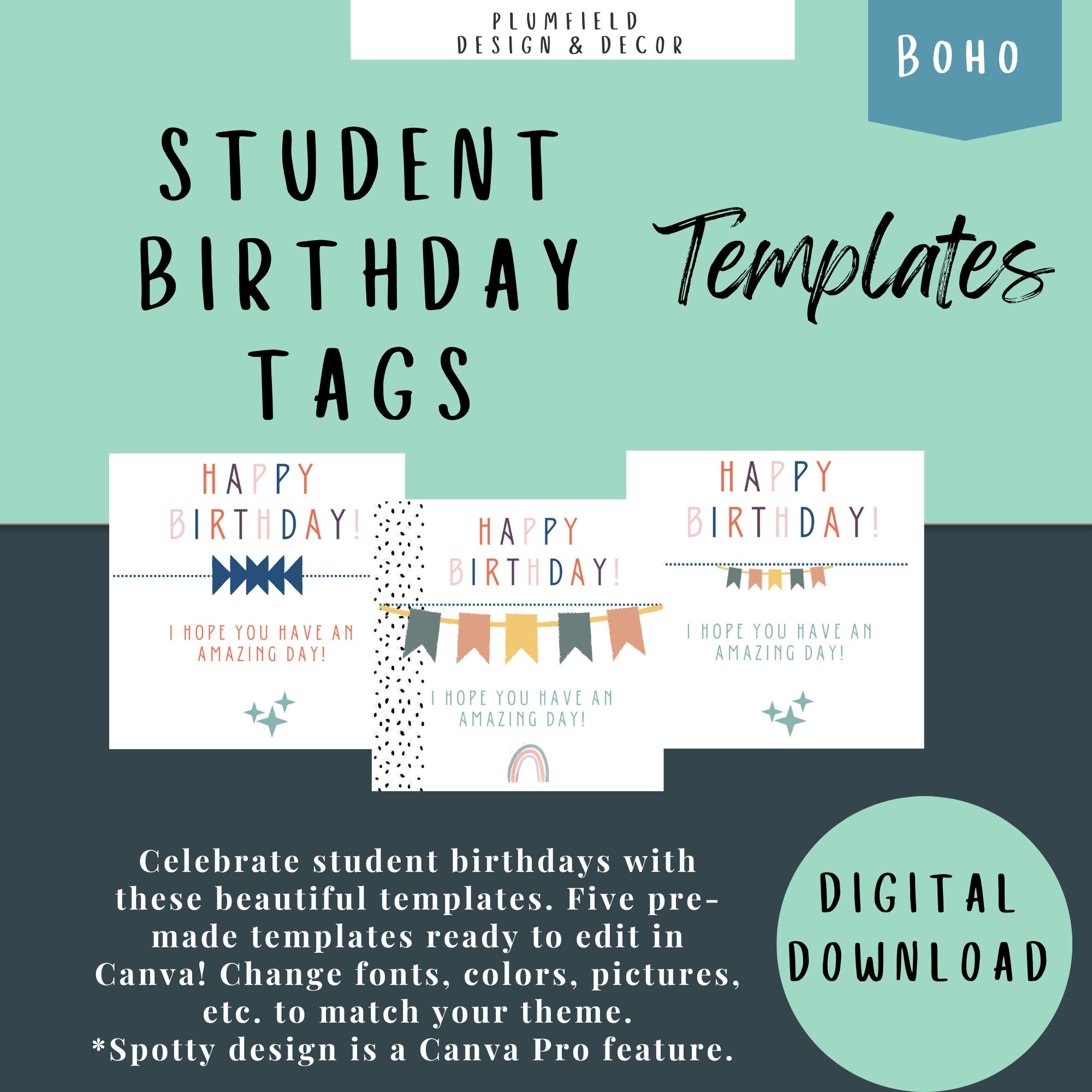 Student Birthday Tags | Templates | Happy Birthday Tags for Students ...