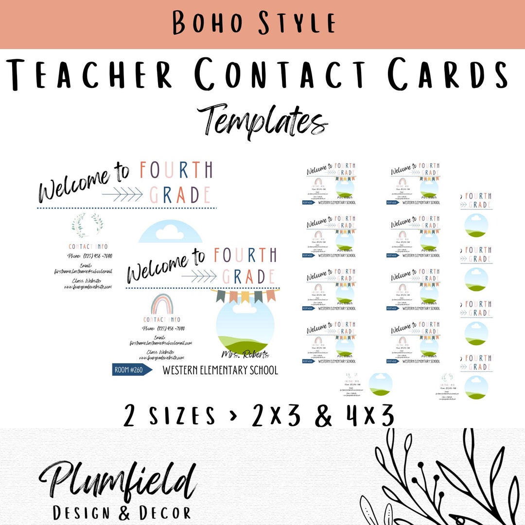 Meet the Teacher Night | Teacher Contact Cards | Open House Materials ...