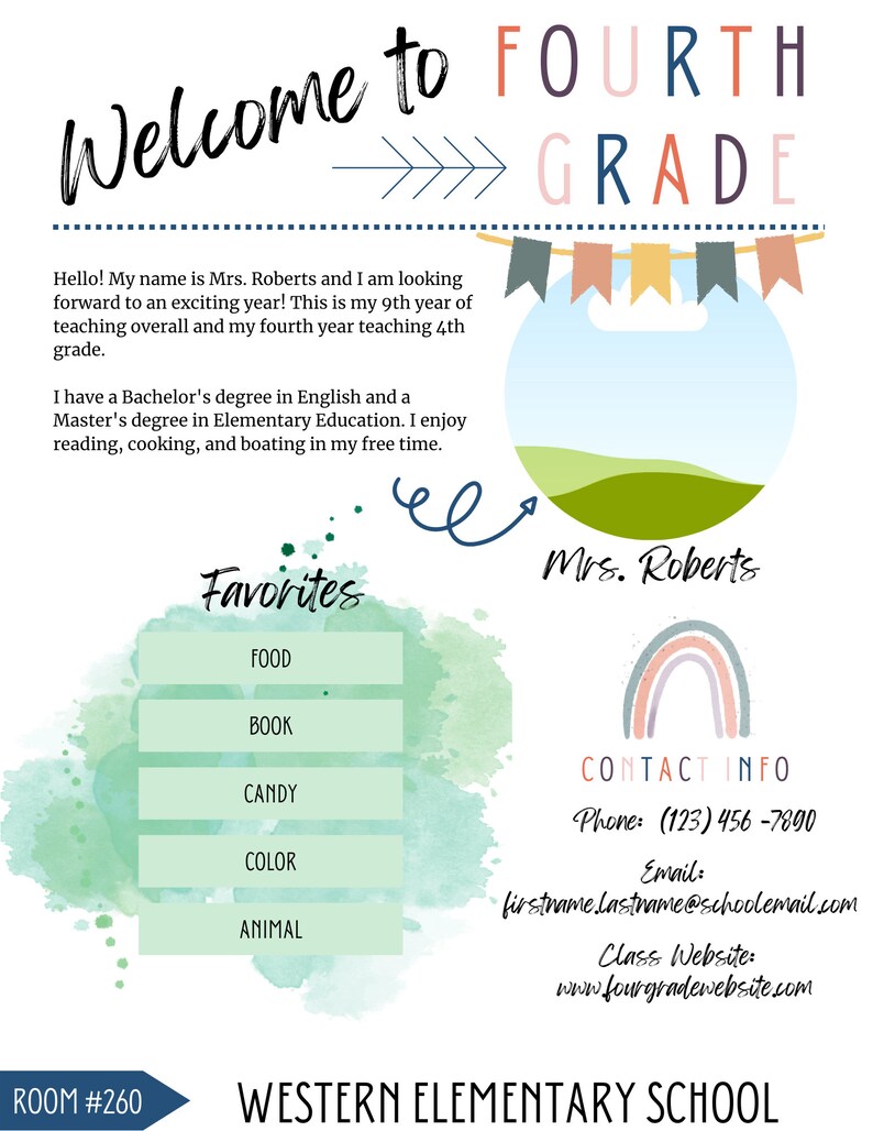 Meet the Teacher Welcome Sheet | Teacher Introduction Letter | Open ...