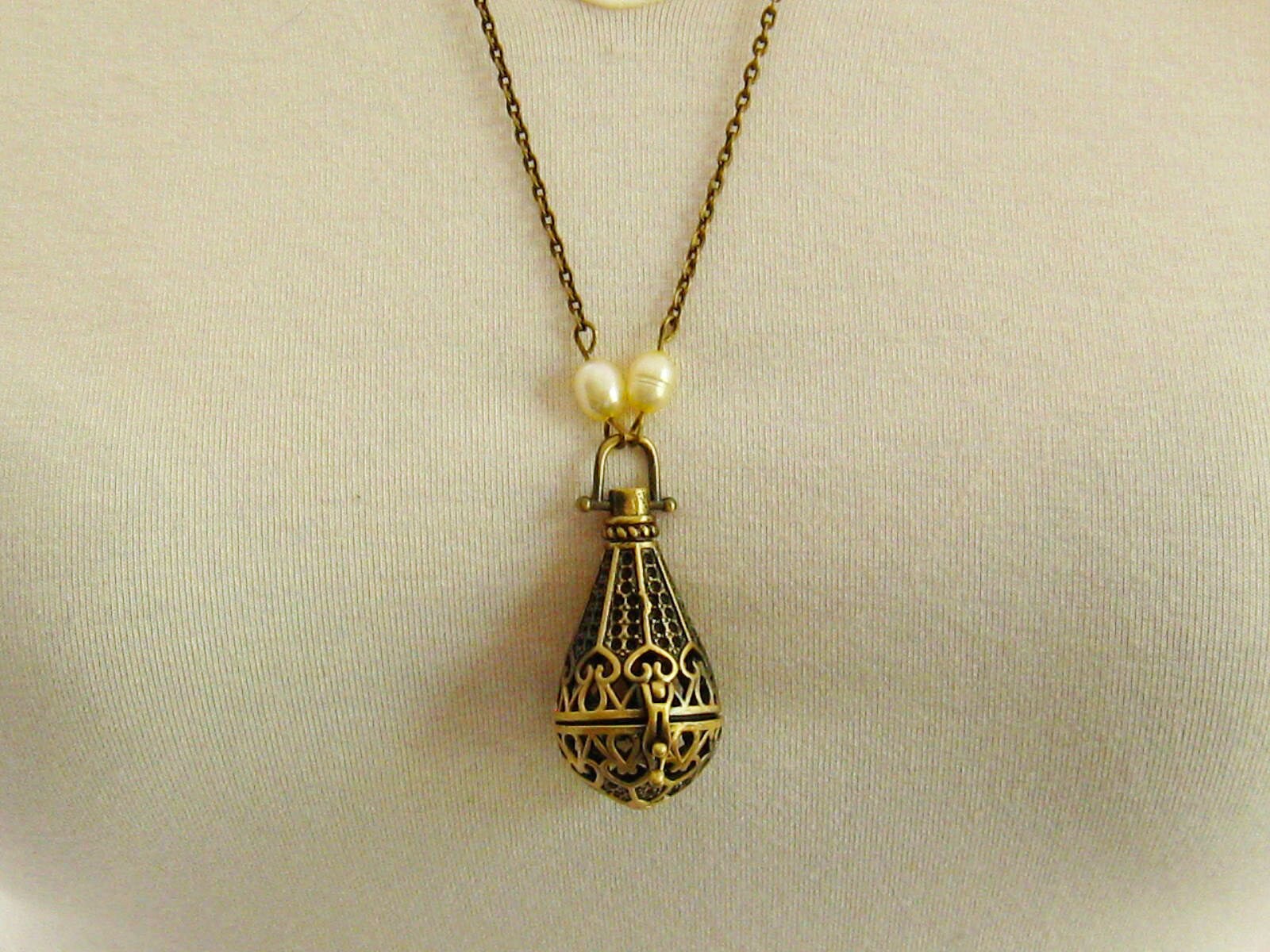 Perfume Necklace Poison Necklace Pill Box Necklace Prayer | Etsy