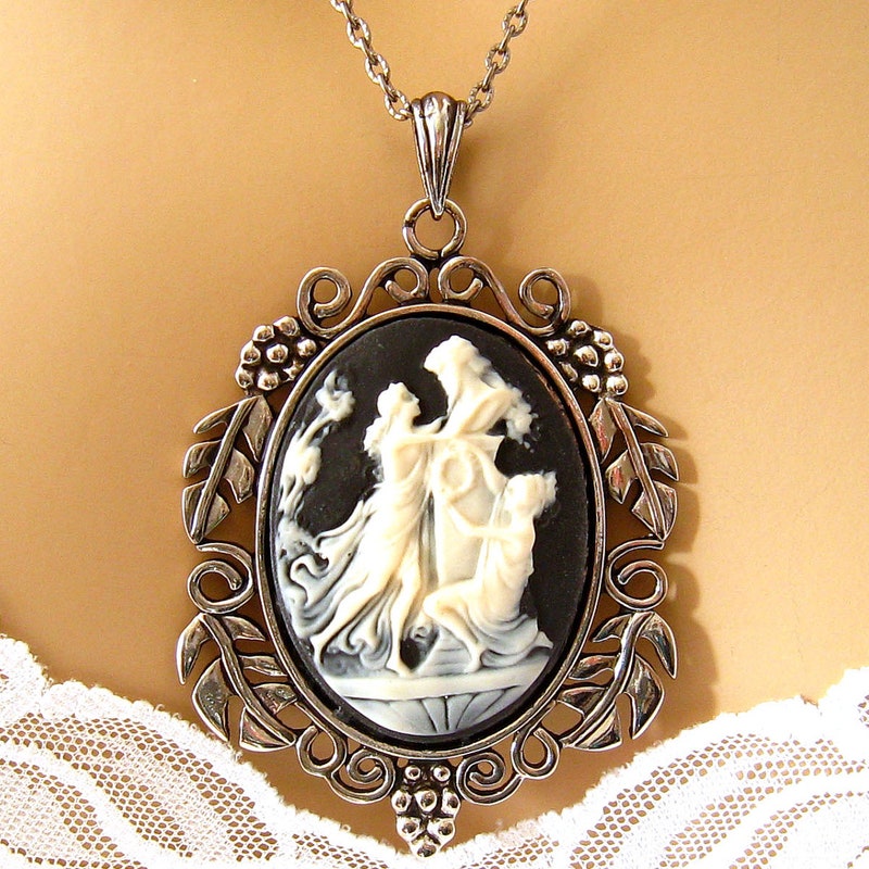 Black Cameo Necklace - Etsy