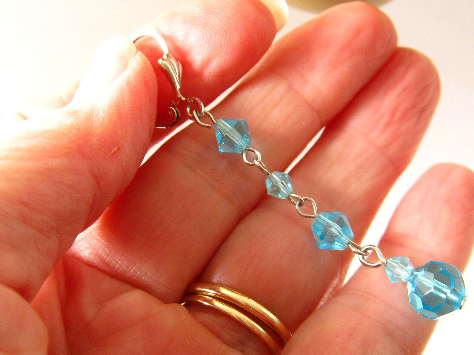 Light Blue Necklace and Earring Set, Sweet 16 Gift, Aqua Blue Jewelry ...