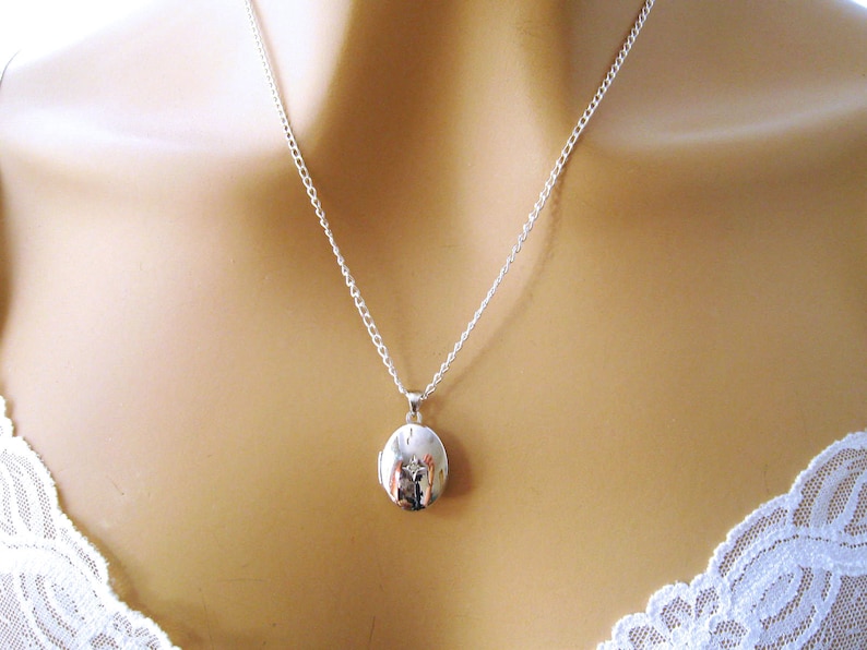 Small Sterling Silver Locket Necklace, Two Photo Locket, Mom Gift ...