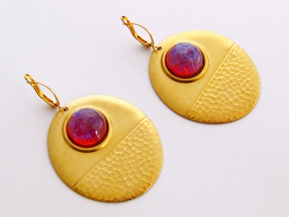 Large Gold Statement Earrings Big Gold Dangle Earrings Gold | Etsy