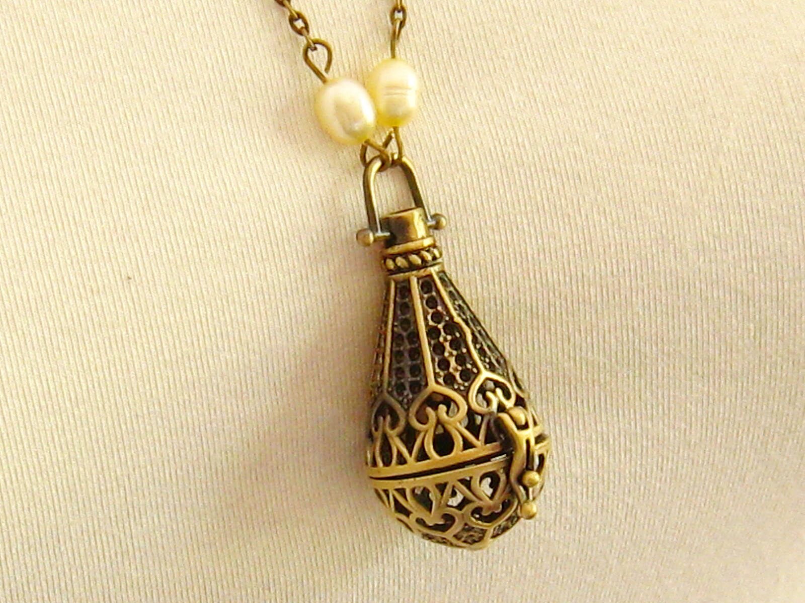 Perfume Necklace Poison Necklace Pill Box Necklace Prayer | Etsy