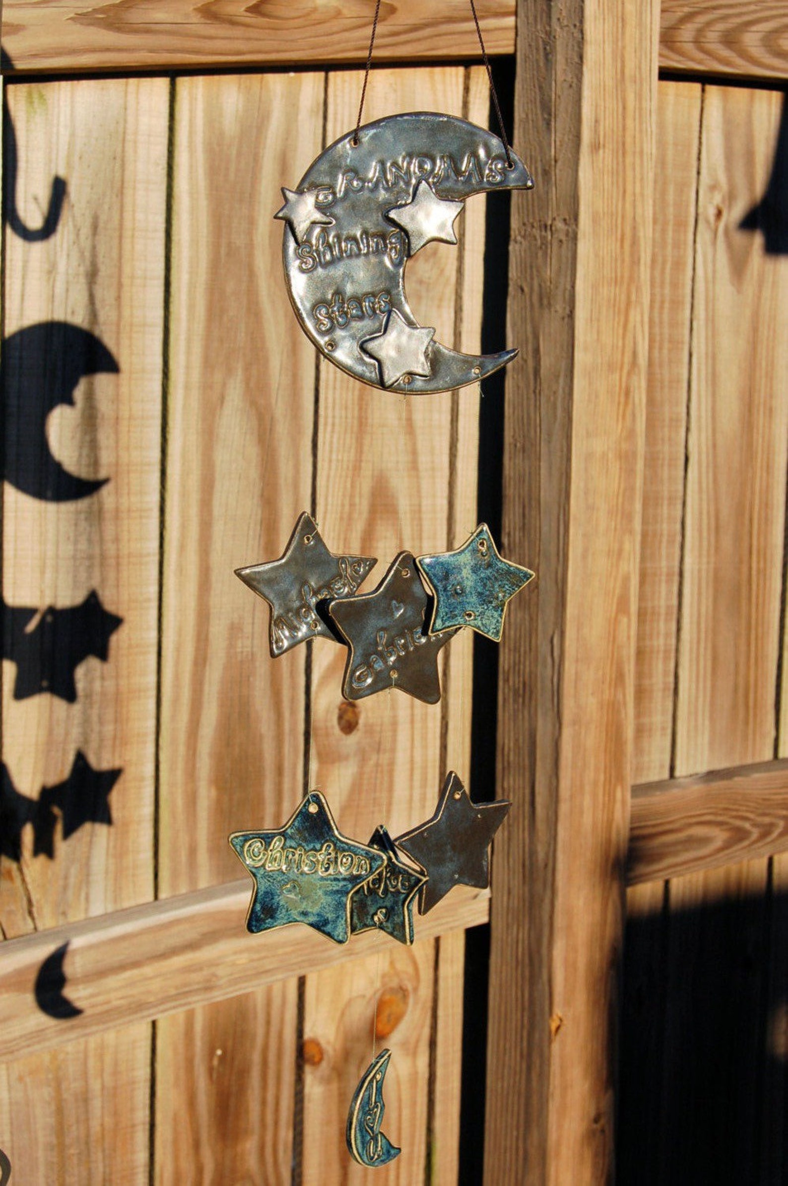 Grandma's Shining Stars Custom Family Ceramic Wind Chime - Etsy